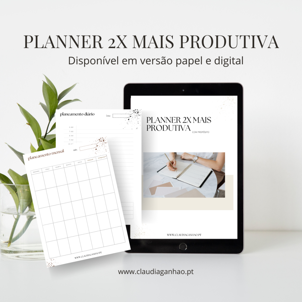 Planner 2x mais produtiva - Cláudia Ganhão